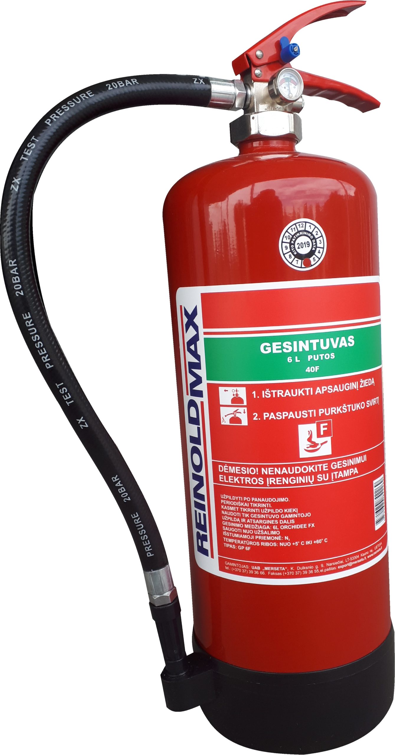 Fire Extinguisher Foam & Water 6 l Class F - Merseta